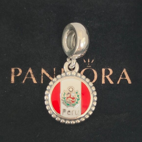 Pandora | Jewelry | Pandora Peru Flag Dangle Charm S925 Silver With Box ...